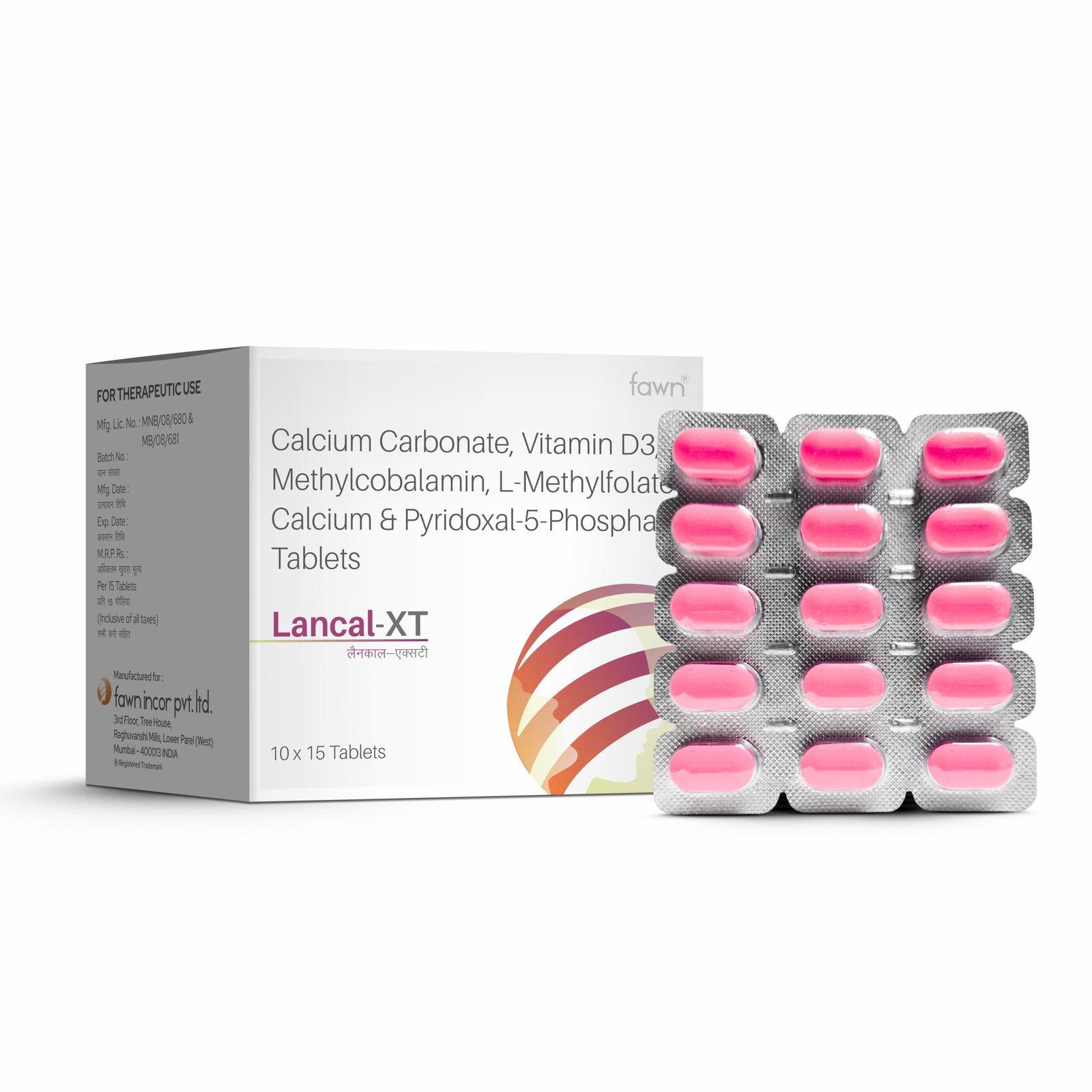 Buy Calcium Carbonate + Vitamin D3 + Methylcobalamin + L-Methyl Folate ...